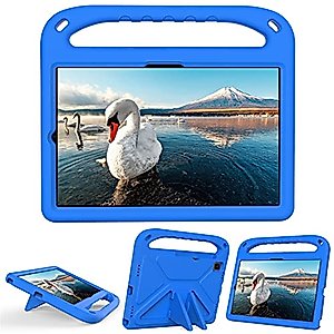 JGY Compatible with Samsung Tab A8 10.5 X200 Kids Case with Handle Stand A8 10.5 X200 Case Kids Proof Light EVA Rugged Shockproof Full Cover for Boy Girl Baby (Blue)