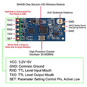 3pcs HC-12 433Mhz SI4463 SI4438 Wireless Serial Port Module 1000M Replace Bluetooth with Antenna