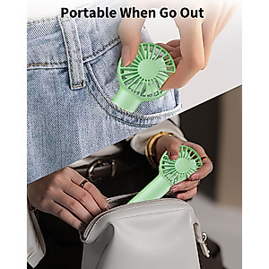 Nhpoi Mini Fan, Mini Handheld Fan, Small Cute Design Portable Fan with 3 Powerful Wind Speed, Battery Operated, USB Rechargeable, 9 Hours Long Working Time, Pocket Size for Travel