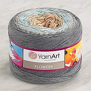 Yarn Art Flowers Yarn 55% Cotton 45% Acrylic 250gr 1094yds Multicolor Cotton Yarn Rainbow Crochet Yarn Spring Summer 2 Sport Yarn (268)