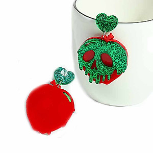 TIANBANGSHI Unique Halloween acrylic Pumpkin Earrings - Hypoallergenic Skull Pumpkin Dangle Earring For Women Holiday Night Costume Jewelry gift (human skeleton)