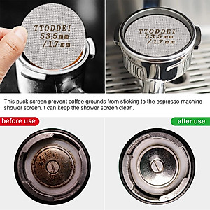 54mm Espresso Puck Screen Coffee Portafilter Puck Screen Espresso Portafilter Lower Shower Screen Reusable Contact Screen 53.5mm