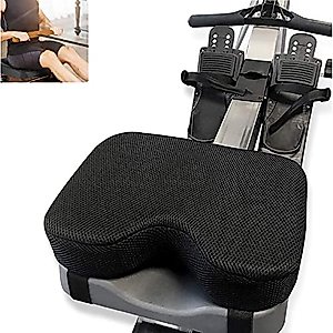 Rowing Machine Seat Cushion, Rower Seat Cushion with Custom Memory Foam, Washable Cover and Straps - Rowing Machine Cushion Alternative - Rower Accessories