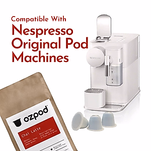 OzPod Chai Tea Capsules for Nespresso, Premium Pods, 100% Compostable and Biodegradable from Australia, Compatible with Nespresso Original, 15 Single Serve Cups, Fair Trade