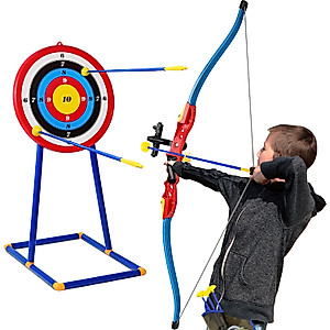 Kiddie Play Bow and Arrow for Kids Toy Archery Set with Target and Quiver Kids Toys Age 5, 6, 7, 8, 9 Years Old Boys and Girls