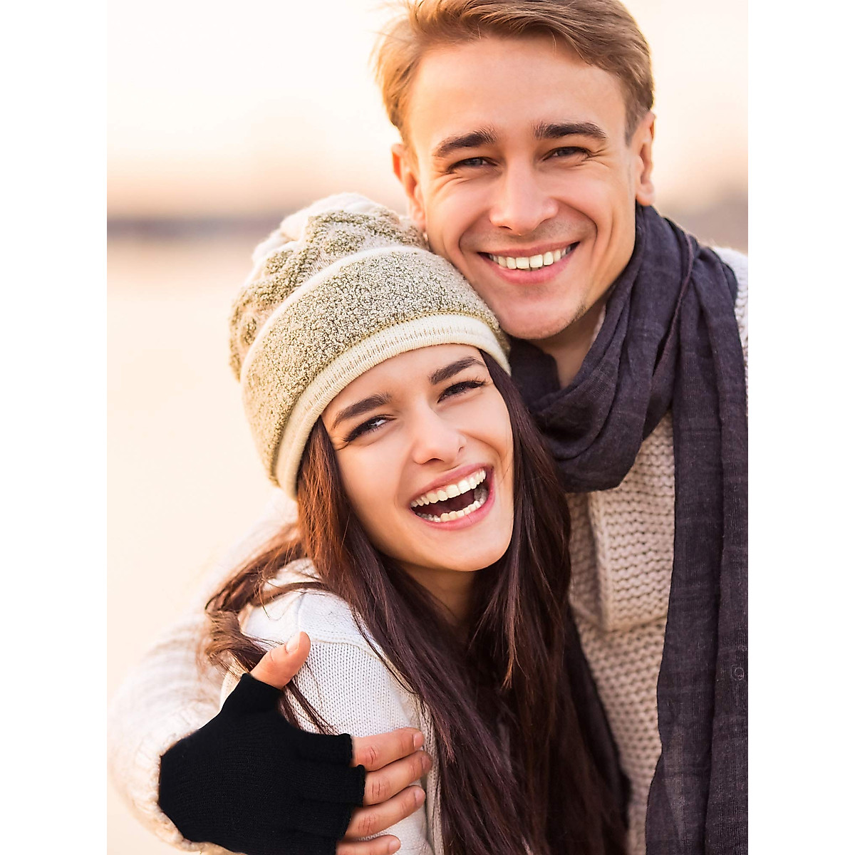 Pangda 2 Pairs Unisex Fingerless Gloves Half Finger Stretchy Knit Gloves Lengthen Wrist Mittens Winter Warm Gloves (Size 1, Black)