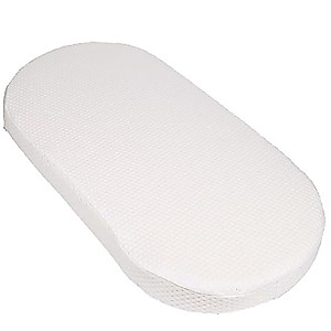 Mecc ecoh Baby Bassinet Mattress with 100% Breathable Cover, Waterproof Linning Rattan Oval Bassinet Pad, Hypoallergenic, Non-Toxic, Safer, Hypoallergenic, for Moses Basket, 15" x 30" x 2"