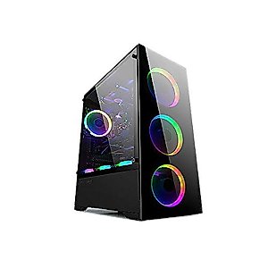 Bgears b-Voguish-RGB Gaming PC ATX case, Include: 6 x 120mm ARGB Fans, 1 x 10 Fans Controller, 1 x Remote Controller, USB3.0, Support up to EATX Motherboard, Support Graphic Card up to 380mm Long