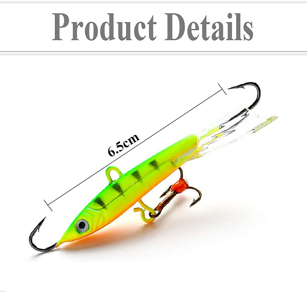 LOVEPET Bionic Bait, Ice Bait,Lures Bait,Fake Bait, Ice Hook, Fishing Tackle, 76mm/22g,4 Pcs