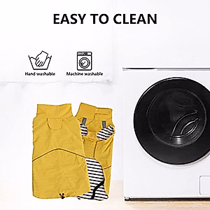 Brabtod Bulldog Waterproof Raincoat,French Bulldog Lightweight Rainproof Jacket Reflective Saftey with Harness Hole Dog Poncho Vest for Pugs French English Bulldog American Pit Bulldog-Yellow-XS