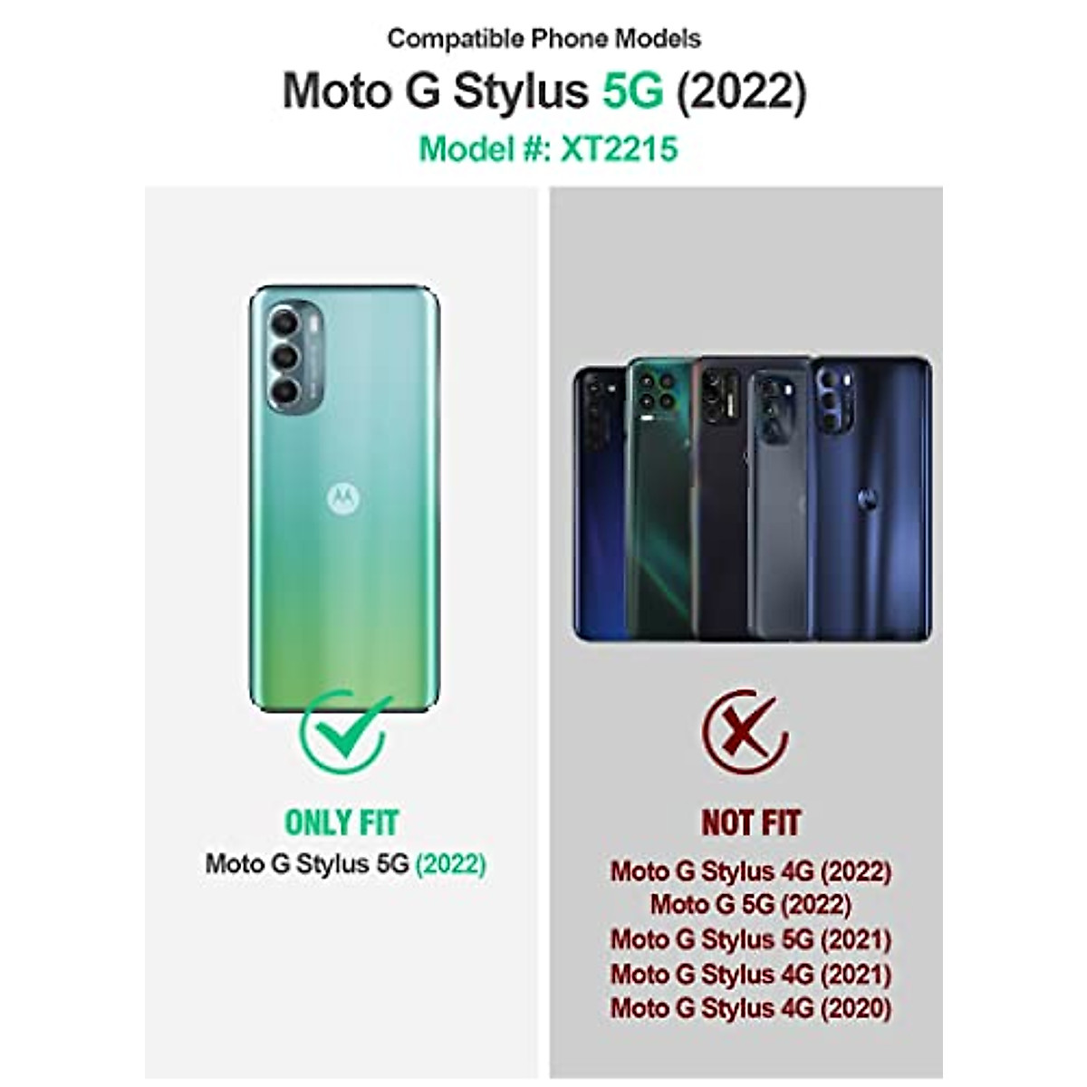 Poetic Guardian Case Designed for Motorola Moto G Stylus 5G (2022) Model #: XT2215, [6FT Mil-Grade Drop Tested], Full-Body Hybrid Shockproof Bumper Cover with Built-in Screen Protector, Black