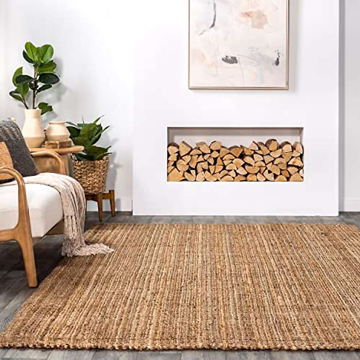 nuLOOM Ashli Handwoven Solid Jute Runner Rug, 2' 6" x 10', Natural