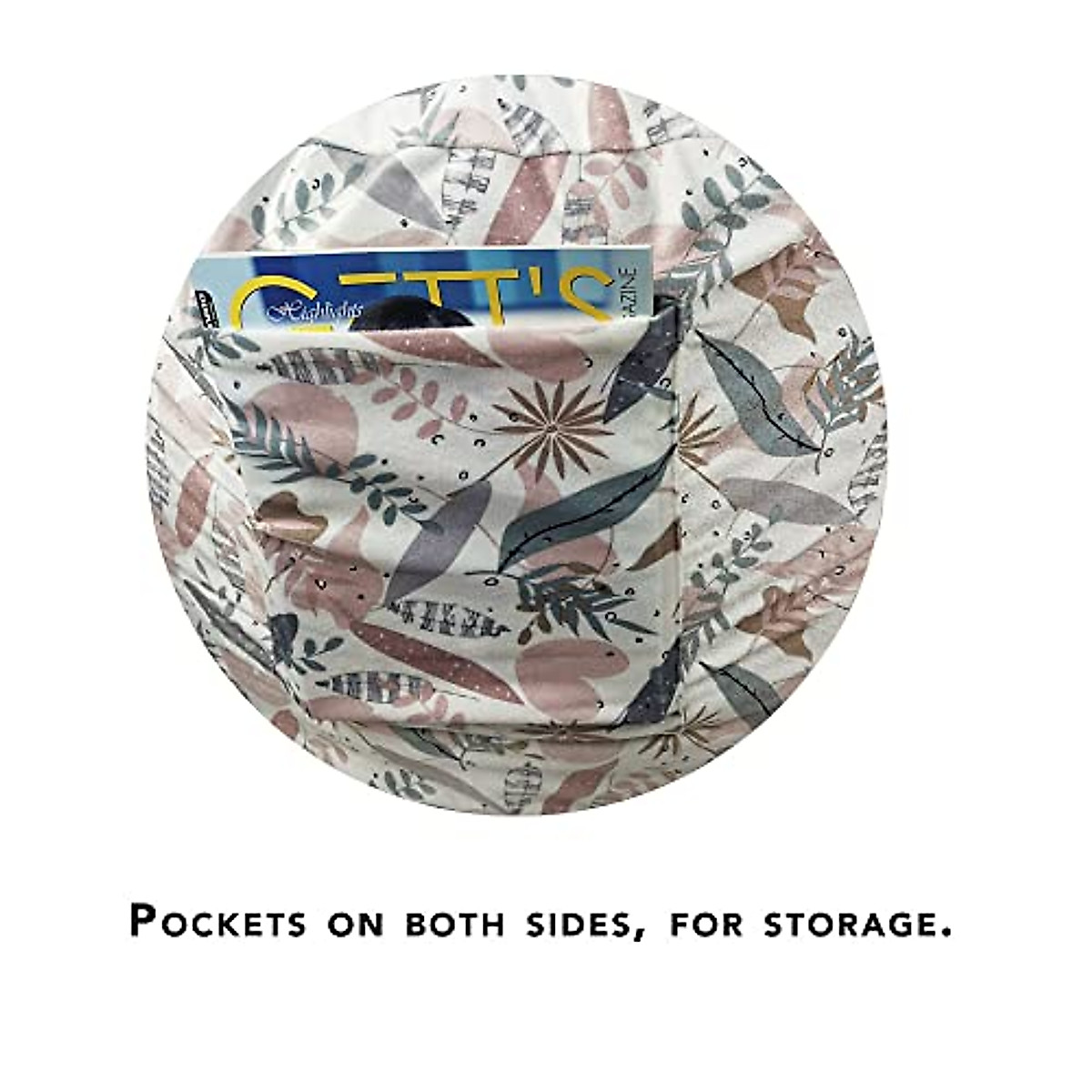 Stuffed Animal Storage, Bean Bag Chair COVER - 2 in 1 Organization Bag for kids toy storage & Bean bag chair cover (NO BEANS) for kids Teens, zipper opening, soft velvet, X-Large (34" leaves)