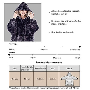 BEDEPOT Wearable Blanket Hoodie Oversized Sweatshirt Warm Birthday Gifts Sherpa Blanket Sweater with Sleeves Giant Pocket Gift for Women Men Adults Teenager