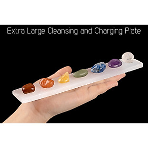 Large Selenite Charging Plate – 7.5 Inches Selenite Crystal Plate– Ideal for Cleansing and Recharging Crystals and Healing Stones, Reiki, Meditation – Protection Crystals – Spiritual Gifts & Decor