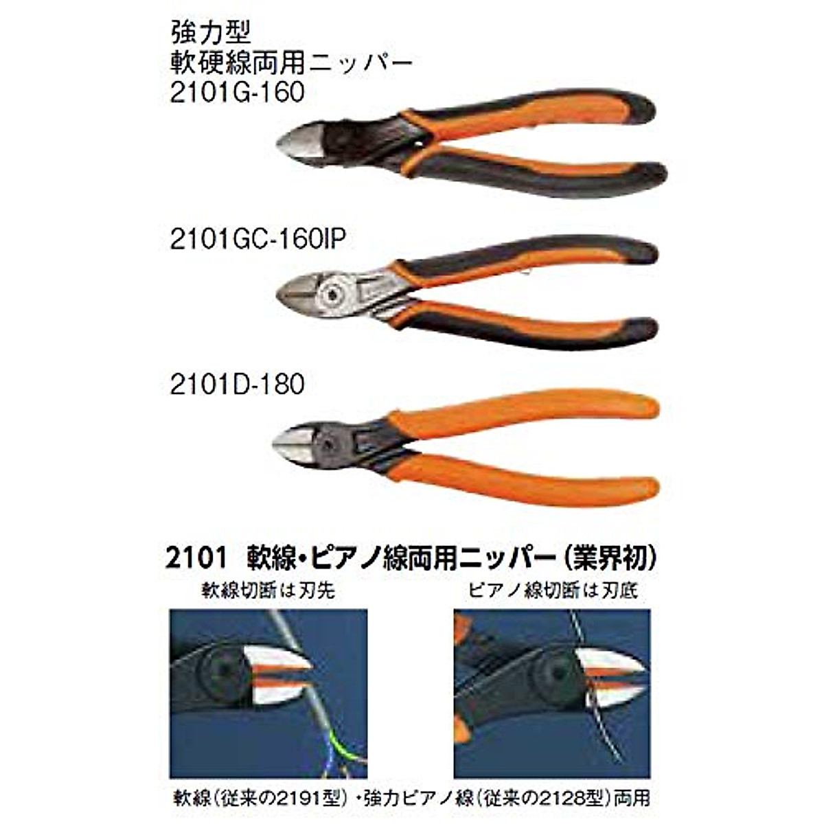 Bahco 2101G-160 Ergo Diagonal Cutting Pliers, 6 1/4-Inch