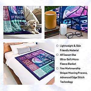 Basketball Gifts Blanket for Girls Soft Lightweight Flannel Basketball Stuff Throw Blanket Merch Basketball Gifts for Basketball Team Lovers 50"x40"
