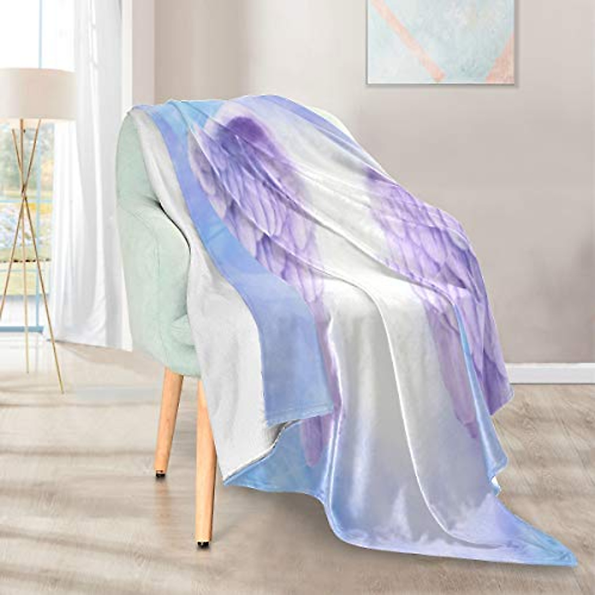 Angel Wings Plush Throw Blankets Purple Summer Blanket for Bed Couch and Living Room Suitable 50x60inch 2040278
