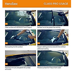 Hendlex Car Windshield Coating Nano Glass PRO and Glass Prepare Cleaner | Window Water Repel and Screen Prep Cleaner