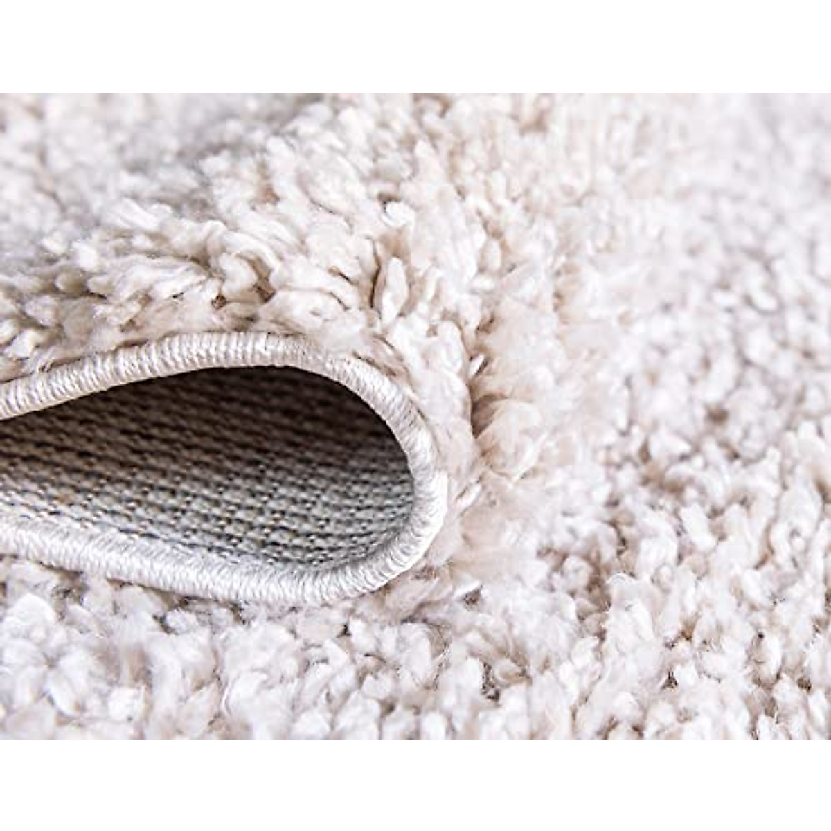 Unique Loom Davos Shag Collection Modern Luxuriously Soft & Cozy Shag Area Rug (5' 0 x 8' 0 Rectangular, Linen)