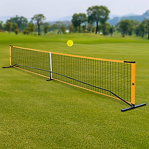 Portable Pickleball Net Set 4 Pickleballs 40&26 Holes Official Size Pickleball Net with 4 Pickleball Paddles Outdoor Pickleballs and Carry Bag for Badminton Tennis Driveway