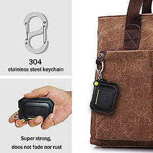 Dikdoc for AirPods Pro 2nd Generation Case Cover with Lock and Keychain, AirPods Pro 2 Silicone Armor Case Watch Charger Compatible AirPods Pro Protective Case Men (Black)