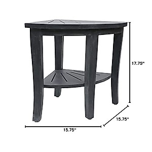 Redmon Genuine Teak Corner Bench, Weathered Grey