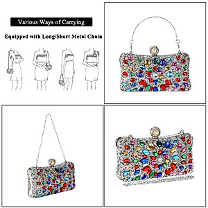 COAIMANEY Womens Sparkly Rhinestone Crystal Glitter Clutch Purse Evening Handbag Shoulder Bag for Wedding Party Prom