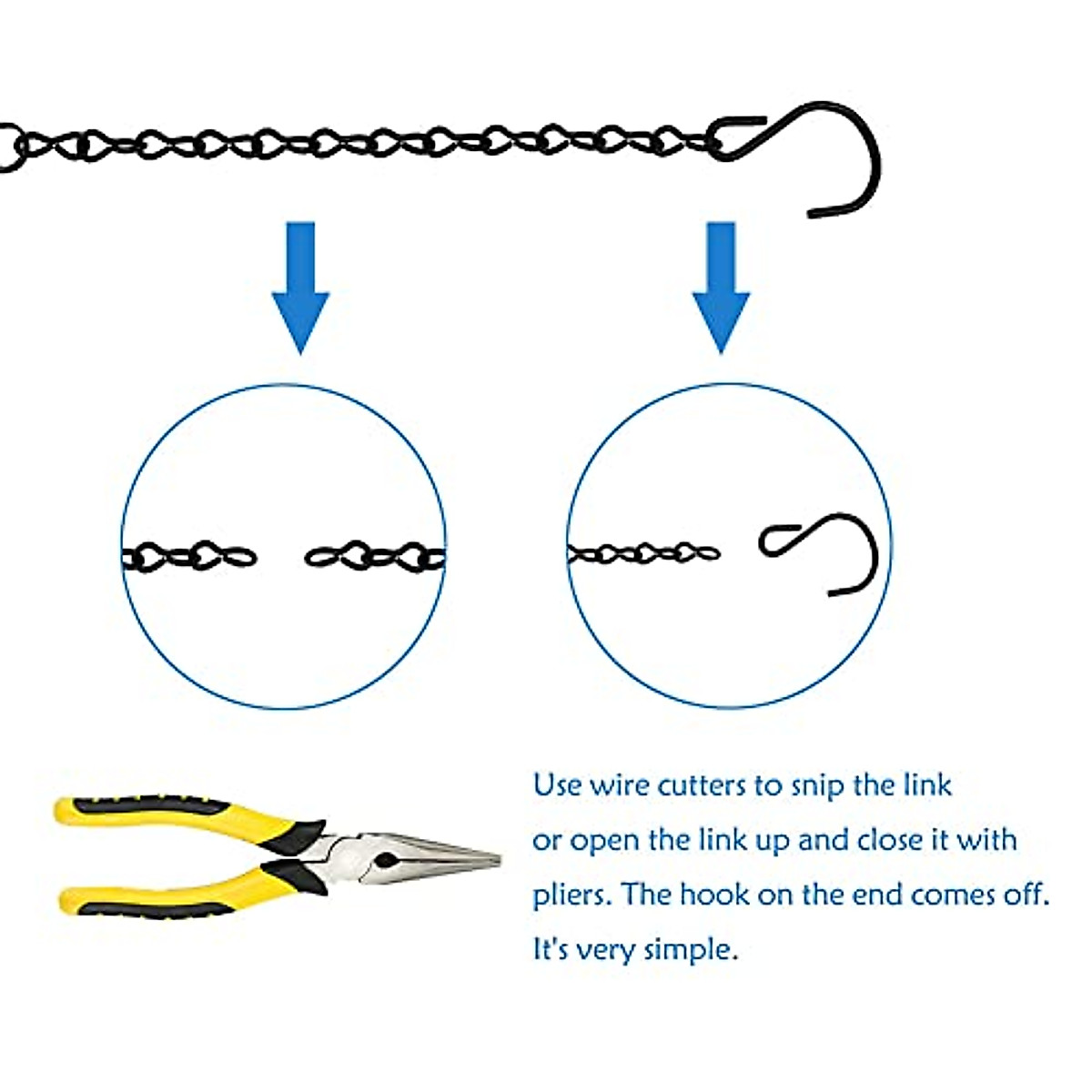 YINGFENG 10 Pack 9.5 Inch Black Hanging Chains, Garden Plant Hangers, for Hanging Bird Feeders, Billboards, Chalkboards, Basket, Planters, Lanterns, Wind Chimes and Decorative Ornaments Etc