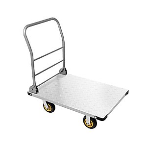 Platform Truck, 1800lb Capacity Heavy Duty Foldable Push Cart, 36 x 24in Flatbed with 6" Swivel Wheels, Platform Truck Hand Cart for Industry, SuperMall (M)