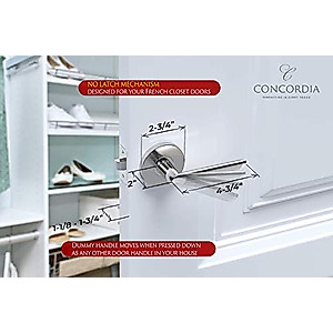 CONCORDIA 1001 - Inactive Dummy Door Handle Door Lever in Satin Nickel - Polished Chrome Finish - Dummy Right