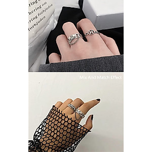Beccalame Saturn Chain Sterling Silver Adjustable Ring Y2K Edgy Rings Fashion Handmade Jewelry Gift For Women Men Tassel Dangling Chain Ring