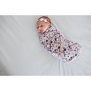 Copper Pearl Large Premium Knit Baby Swaddle Receiving Blanket Floral Morgan