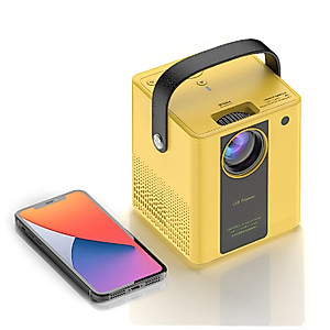 FEICHEN Mini Projector with Screen,Portable Movie Projector with WiFi,7500 Lumen,Multimedia Home Theater WiFi Projector Support 1080P, Compatible with Android,iPhone,HDMI,AV,USB,Laptop.