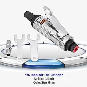 1/4Inch Air Die Grinder Kit, Straight Grinder, Pneumatic Air Die Grinder Heavy Duty Industrial Polisher Grinding Cleaning Tool