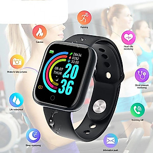 Balinista D20 Pro Smart Watch Y68 Bluetooth Fitness Tracker Sports Watch for Android/IOS Black