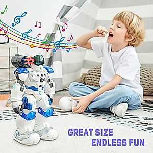 YESTA Large RC Smart Robot Toys for Kids,Remote Control Singing,Dancing and Battle,Moonwalking,Gesture Sensing,Soft Darts Shooting,Programmable Interactive,Gift Present for 3 4 5 6 7 8 Year Old Kids.