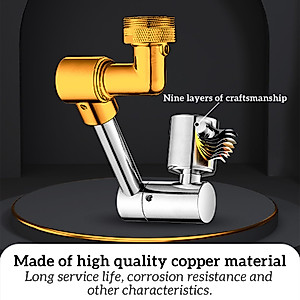 Eagles 1440° Swivel Faucet, Universal Faucet Extender Faucet Aerator, Kitchen Sink Aerator, Multi-functional Robotic Arm Faucet, Faucet Extension Replacement Part for Kitchen, Bathroom (1pack)