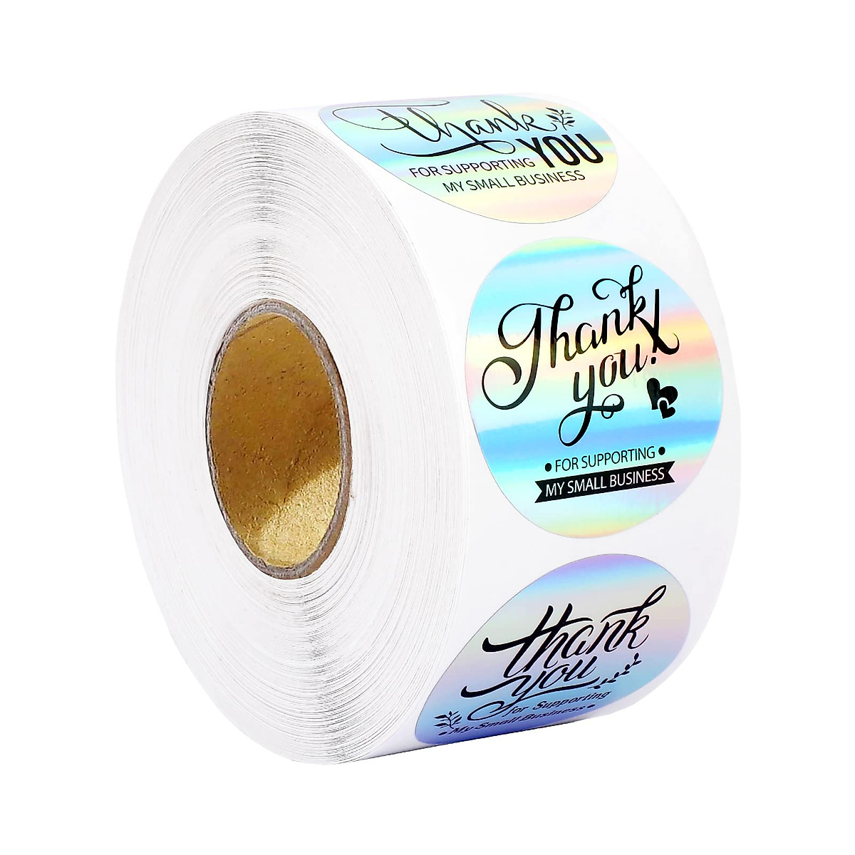 Qpout 600pcs Thank You Stickers 2 inch, Unique Rainbow Thank You Labels Sticker, Thank You for Supporting My Small Business Sticker for Gifts Bags Packing/Party Favor Thank You Stickers