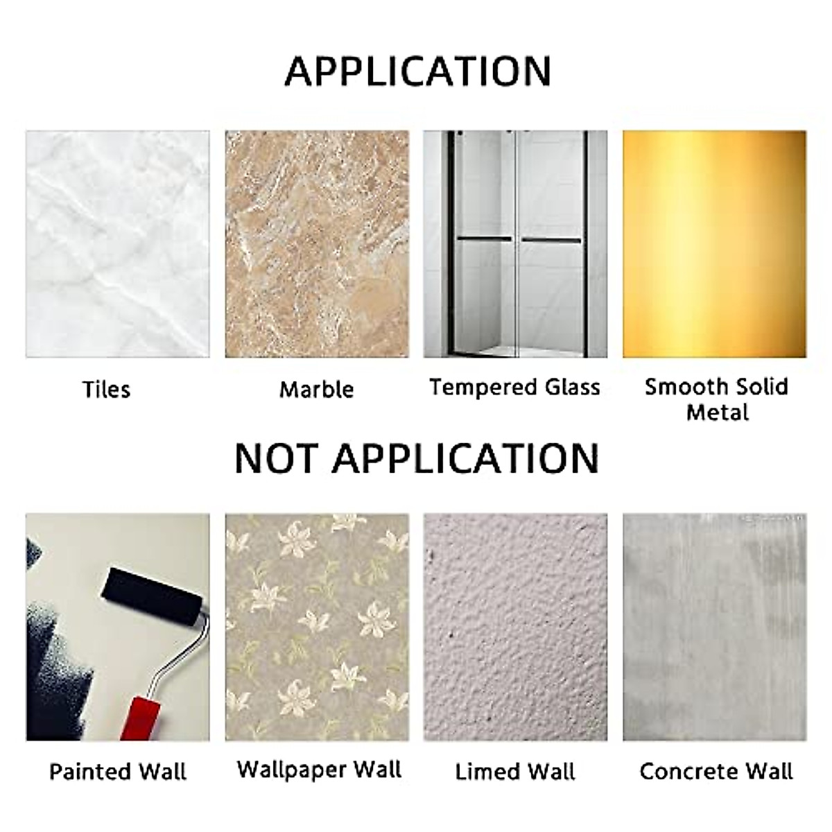 ToNewBe Self Adhesive Shower Shelves, Storage Rack Organizer with 3 Shower Caddy Hooks , Shower Rack No Drilling Wall Mounted Shower Storage Self, 2 Packs Shower Caddy.