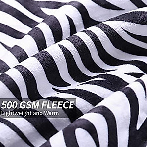 Loong Design Fun Zebra Throw Blanket Super Soft, Fluffy, Premium Sherpa Fleece Blanket 50'' x 60'' Fit for Sofa Chair Bed Office Travelling Camping Gift