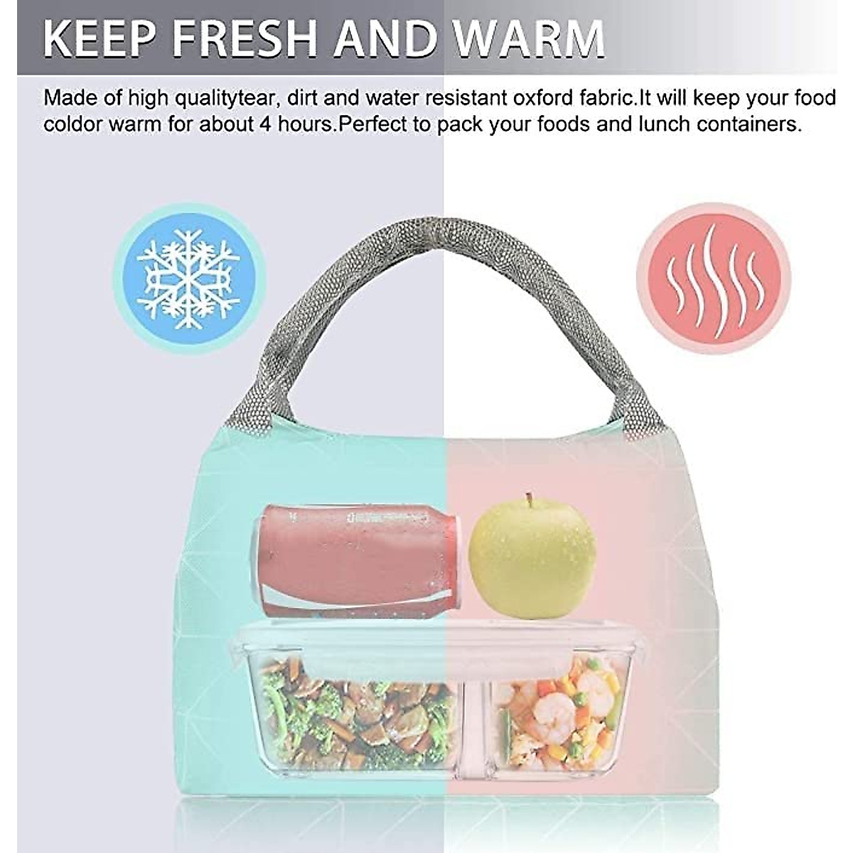 Cute Lunch Bag Insulated Lunch Tote Bag for Women Lunch Box Cooler Bag Insulated Lunch Bags for Women Work, Green Plaid