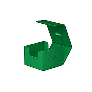 Ultimate Guard Sidewinder 133+, Deck Box for 133 Double-Sleeved TCG Cards, Green, Magnetic Closure & Microfiber Inner Lining for Secure Storage