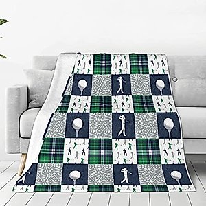 Golf Blanket Throw Soft Fleece Ultra Warm Plush Flannel Blanket for Bed Travel Sofa Couch Office Home Lightweight Gifts Women Men 60"x50"