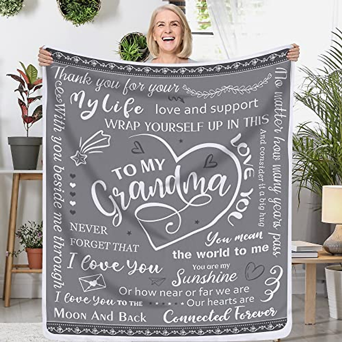 Gifts for Grandma, Grandma Mothers Day Birthday Gifts for Nana Soft Flannel Blanket, Grandmother Gifts from Grandchildren, Grandma Gifts for Mothers Day, The Best Grammy Ever Gifts (60” x 50”)