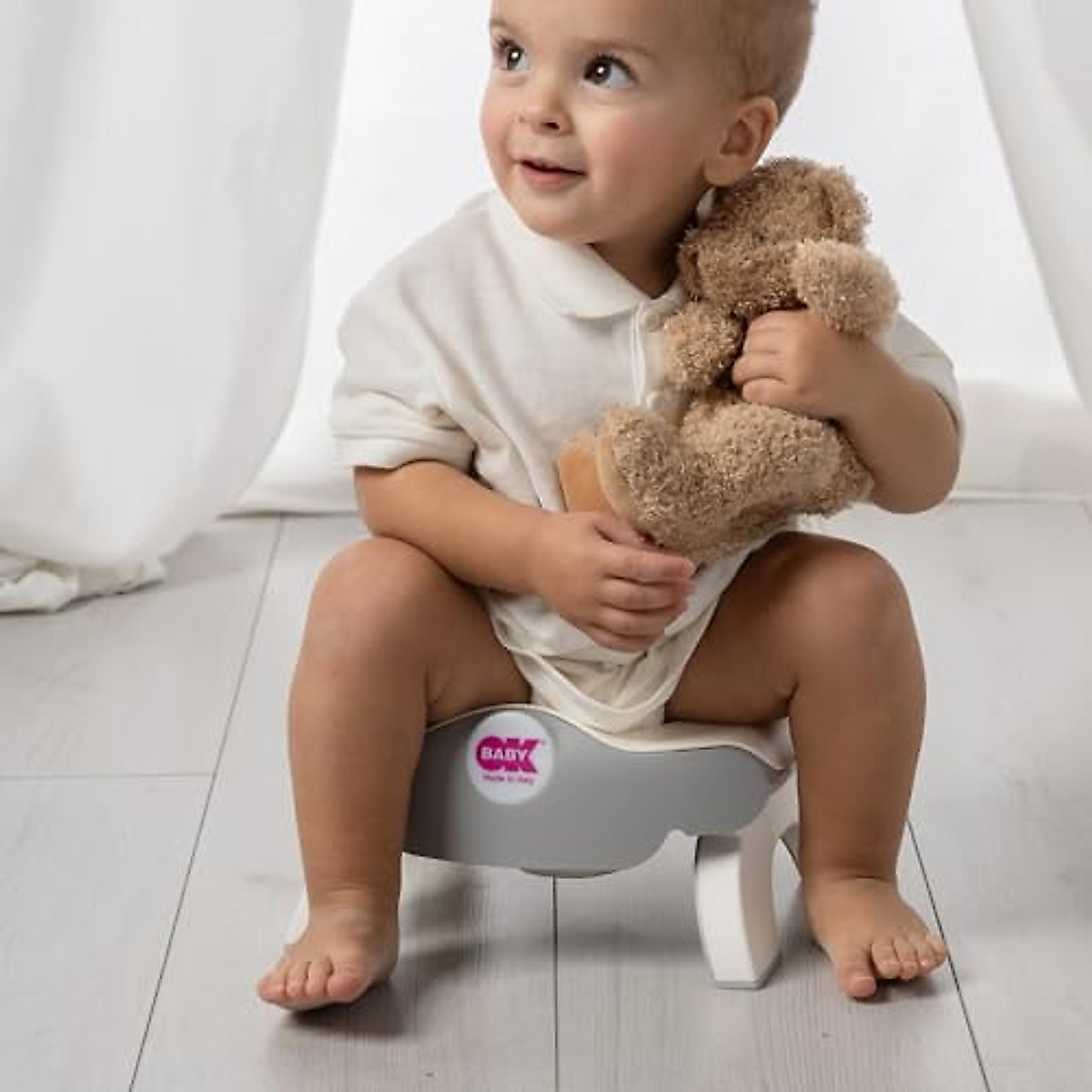okbaby On The Spot 3 in 1 Travel Potty Seat - Compact & Lightweight Design - Features Non-Slip Rubber Base - Removable Inner Bowl - Toilet Training Seat for Toddlers & Children, Pink, fuchsia, 39056688