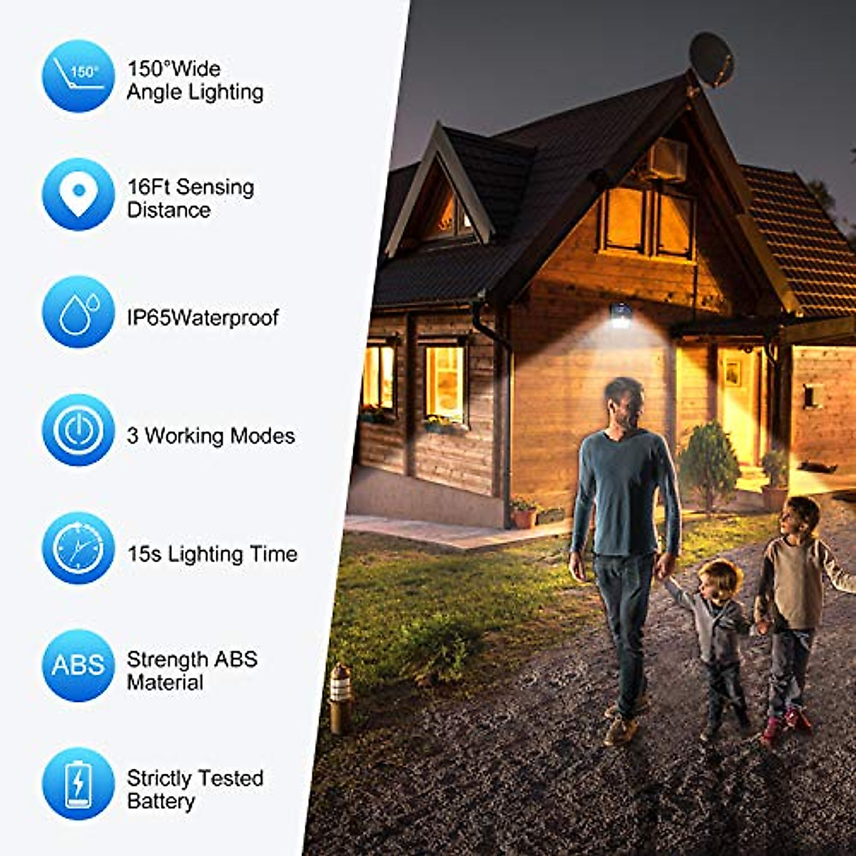 SEZAC Solar Lights Outdoor [10 Pack /3 Working Mode], Solar Security Lights Solar Motion Sensor Lights Wireless IP 65 Waterproof Outdoor Lights for Garden Fence Patio Garage (42LED)