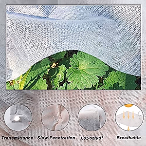 GonLei Plant Covers Freeze Protection 10x50ft（1.05 Oz/yd²） Garden Cover Plant Floating Row Cover,Vegetable Frost Blanket Winter Frost Cloth Plant Freeze Protection,Floating Blankets Fabric Plants