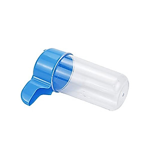 Pastlla 2Pcs Bird Feeder Water Dispenser Automatic Bird Waterer & Feeder Parakeet Hanging Food Dispenser Bird Cage Accessories for Cage Pet Parrot Lovebirds Cockatiel, Blue, 200ML