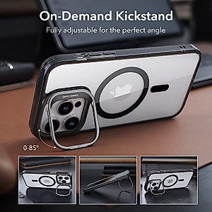 ESR for iPhone 13 Pro Max Case, Compatible with MagSafe, Built-in Camera Ring Stand, Military-Grade Protection, Magnetic Phone Case for iPhone 13 Pro Max, Classic Series, Clear Black